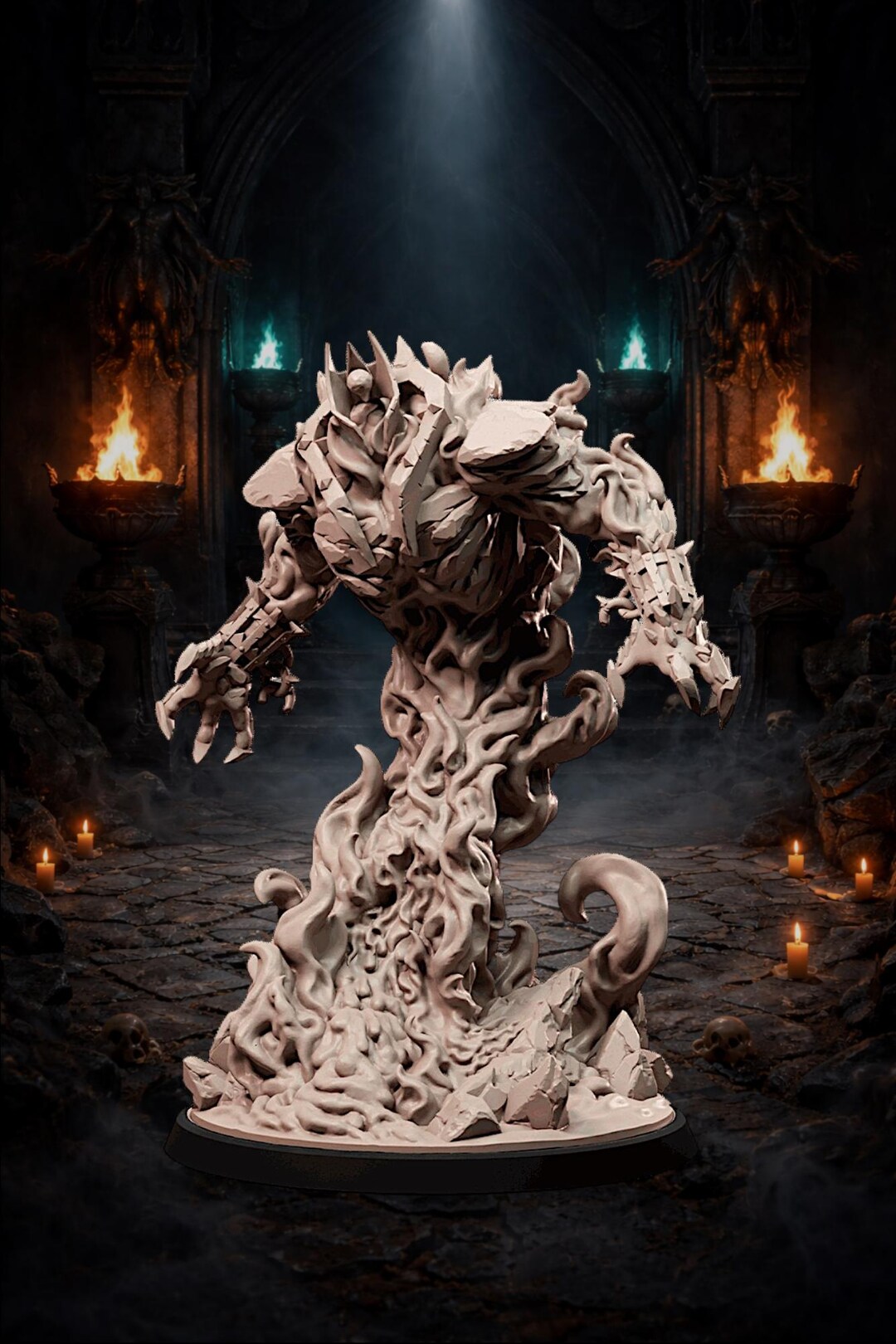Pyrrath the Inferno Titan | Fire Elemental Golem Miniature | 28mm 32mm ...