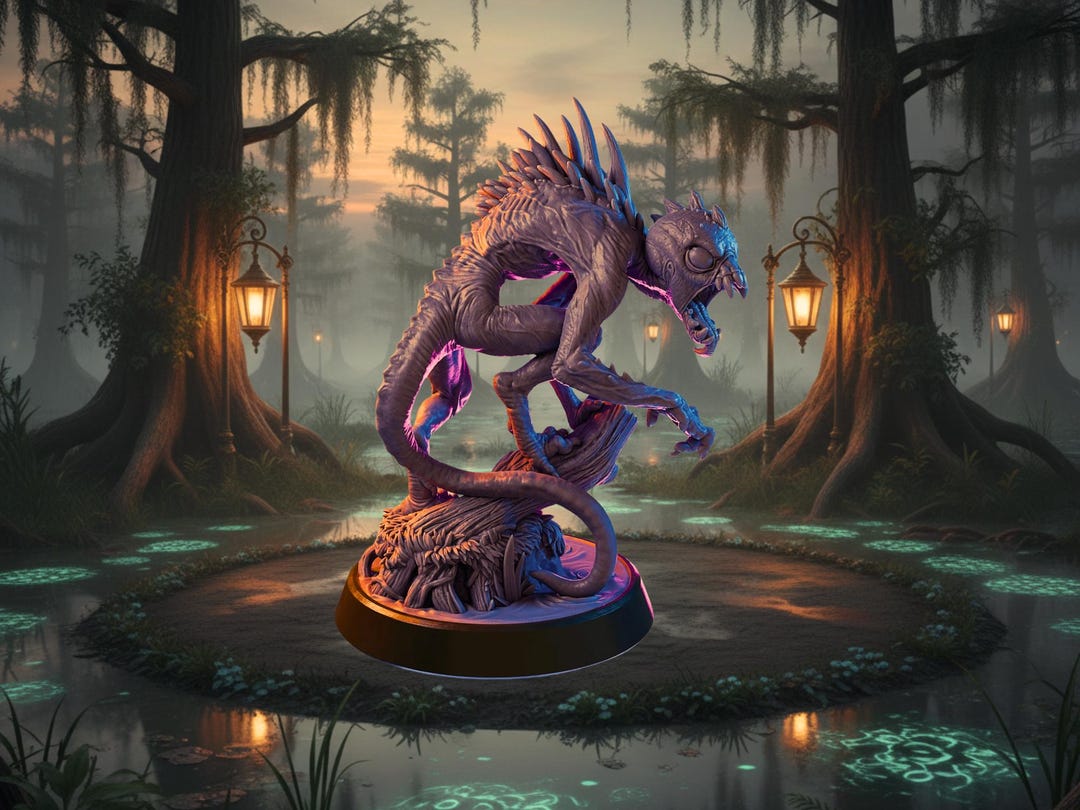 Swamp Stalker Monster Miniature – Fantasy Creature RPG Tabletop 28mm ...