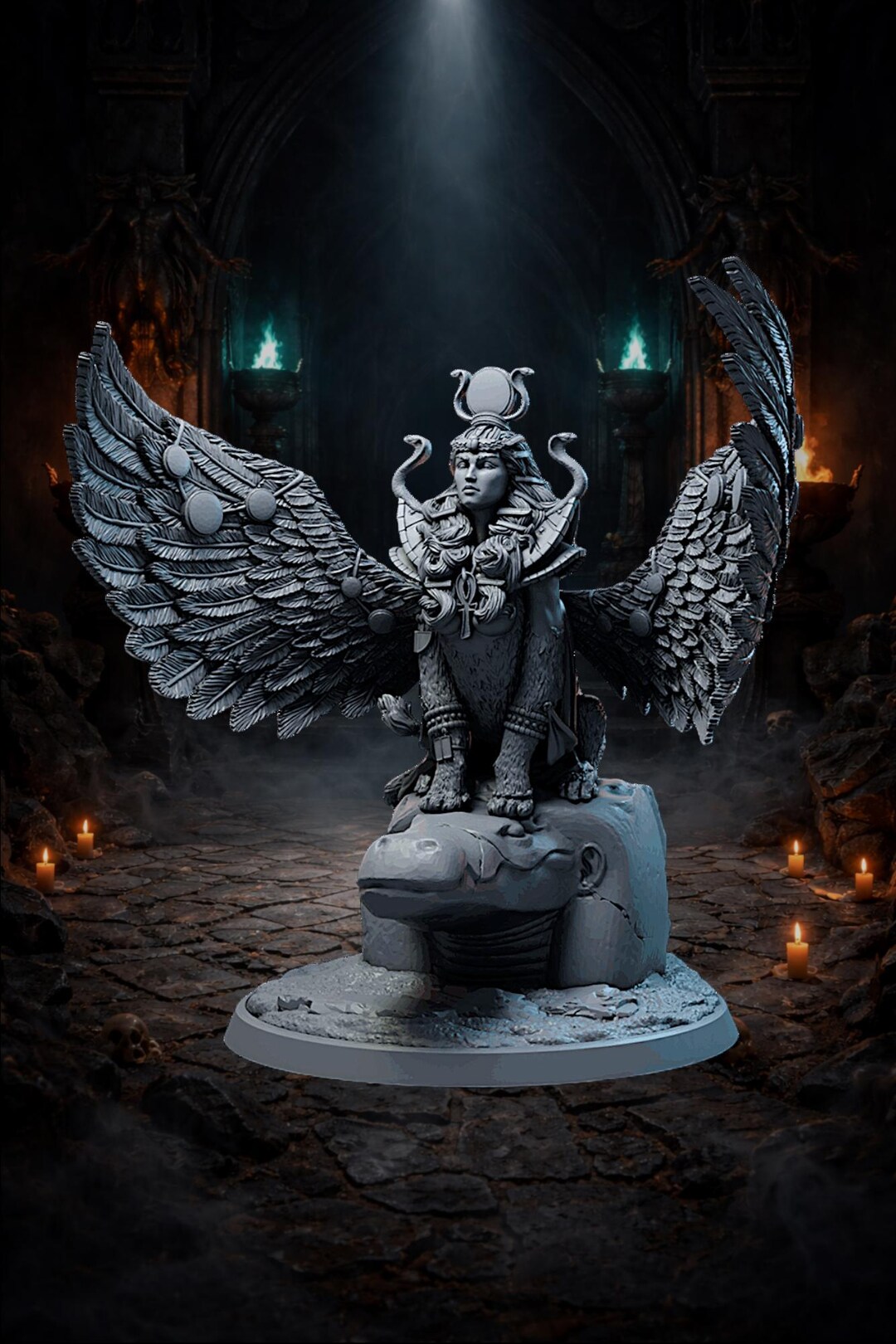 Egyptian Winged Sphinx Miniature | Fantasy Resin Model for Dnd ...