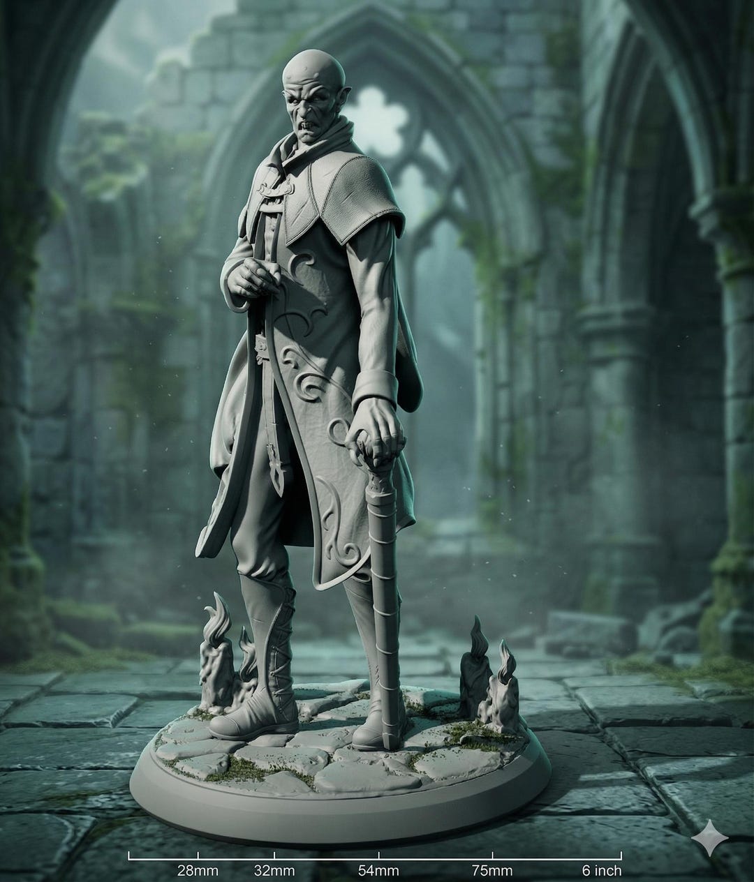 Elder Bloodbound Occult Mage Miniature – Dark Fantasy Villain – 28mm ...