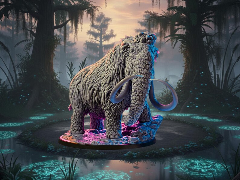 Megafauna Four Pack Resin Miniatures Mammoth Rhino Sabertooth Sloth for ...