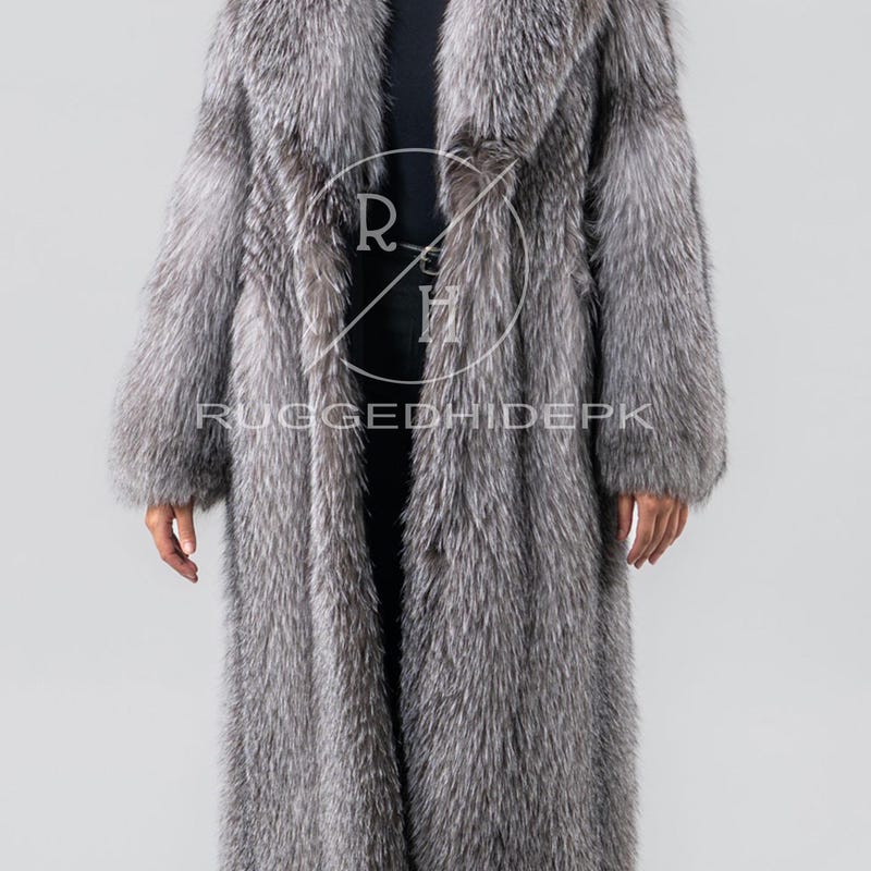 Silver Fox Faux Fur Coats - Etsy