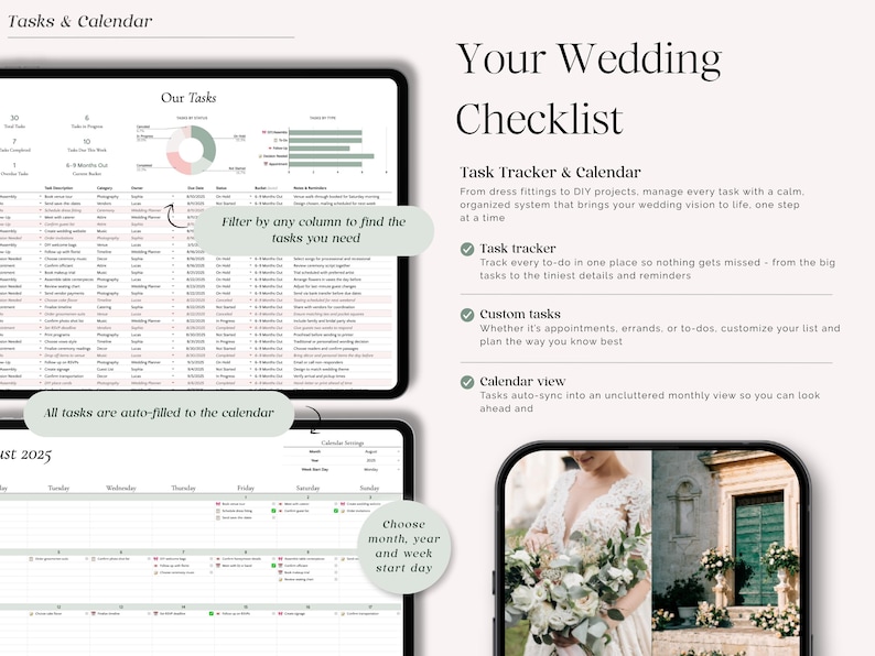 Wedding Planner Spreadsheet, Wedding Budget, Guest List & Seating Chart ...