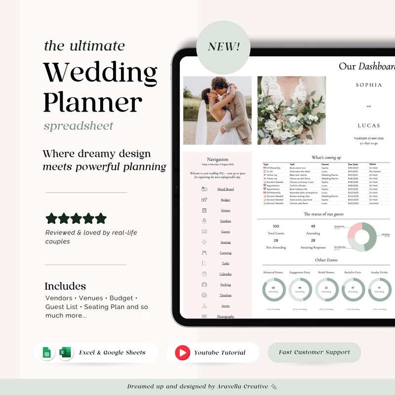 Excel Wedding Planner - Etsy