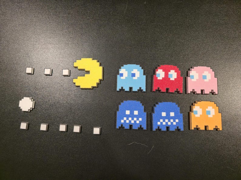 Retro Arcade Magnets – 3D Printed Pixel Ghosts & Pac-inspired Set ...
