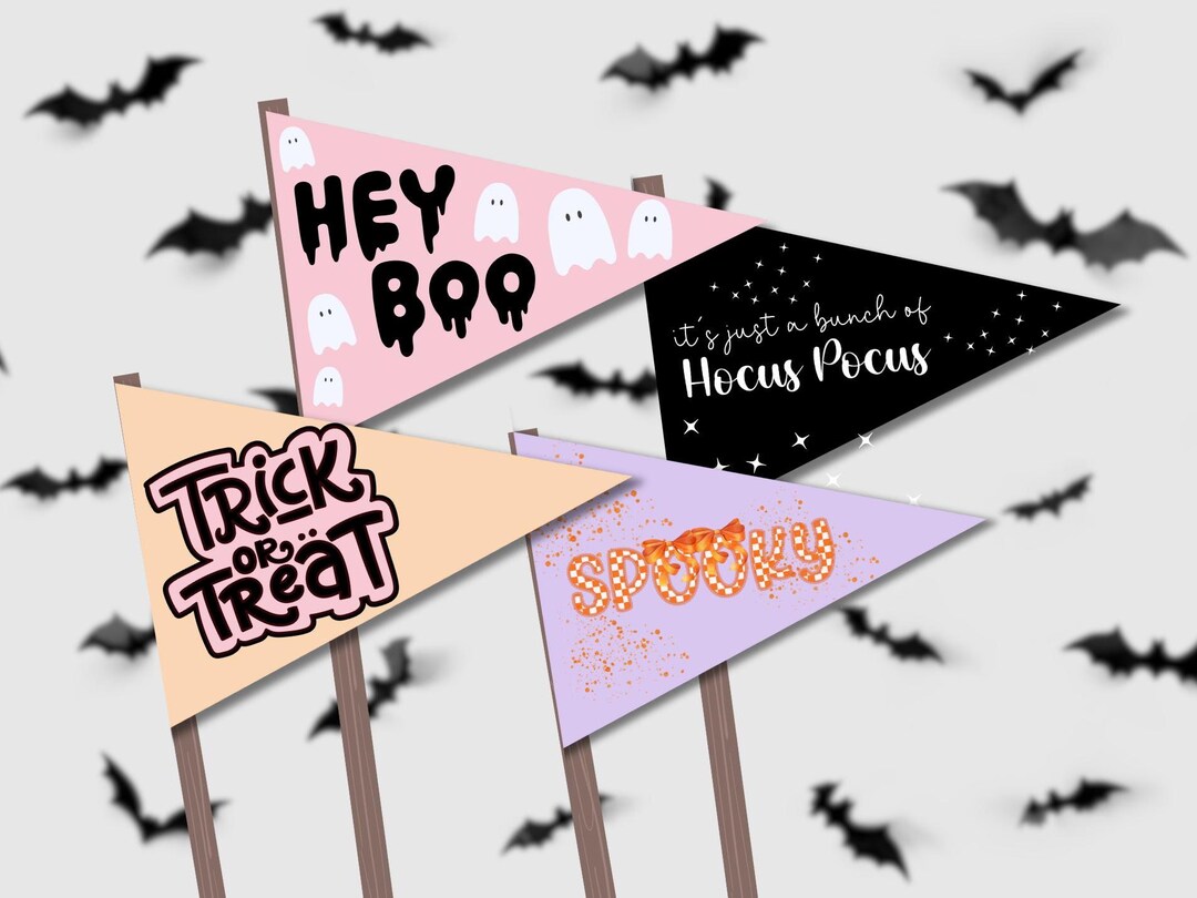 Printable Halloween Pennant Flags: 5"x7" Instant Download - Etsy