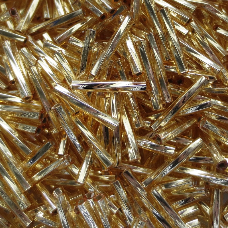 Gold Bugle Beads - Etsy