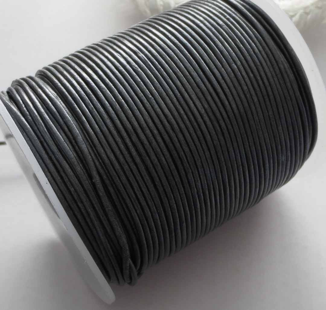 Metallic Leather Cord - 1.5 Mm - Graphite/dark Gray - Choice of 3, 6 ...