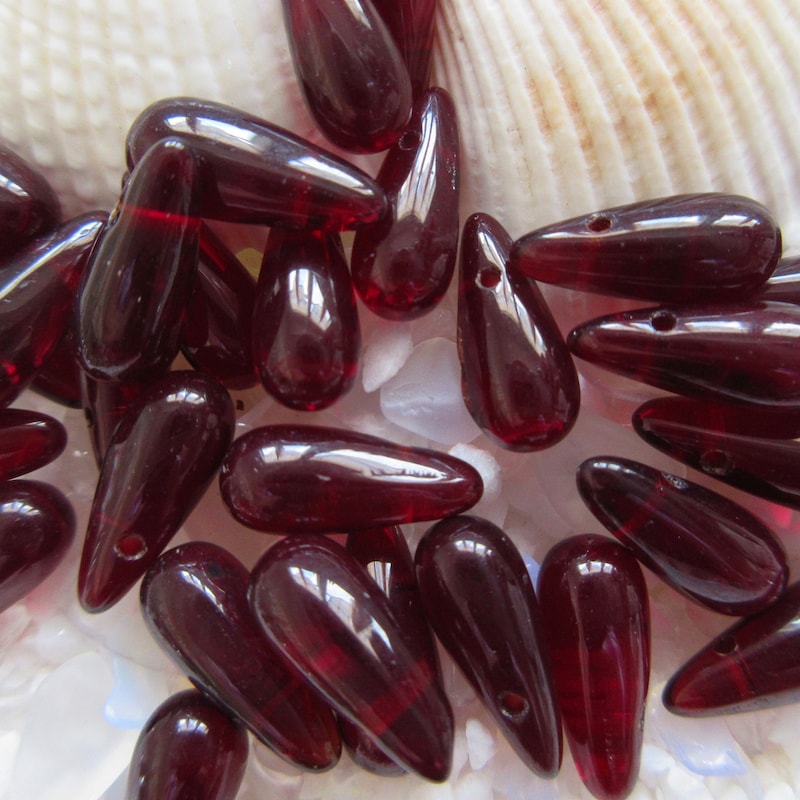 Garnet Tear Drop Jewelry - Etsy