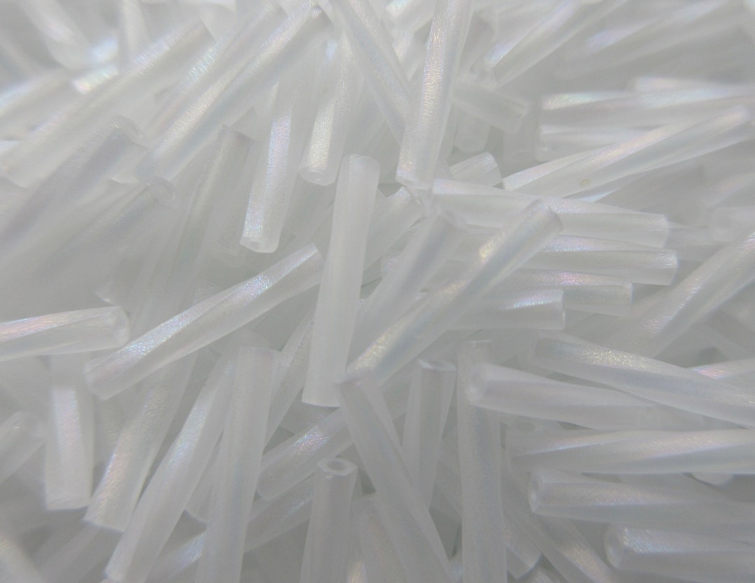 Miyuki Twisted Bugle Beads - 2mm X 12mm - Matte Crystal AB - Choice of ...