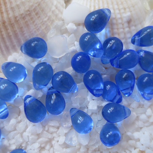 Czech Glass Tear Drop Beads Siam 5 X 7mm Select 50 Or Etsy