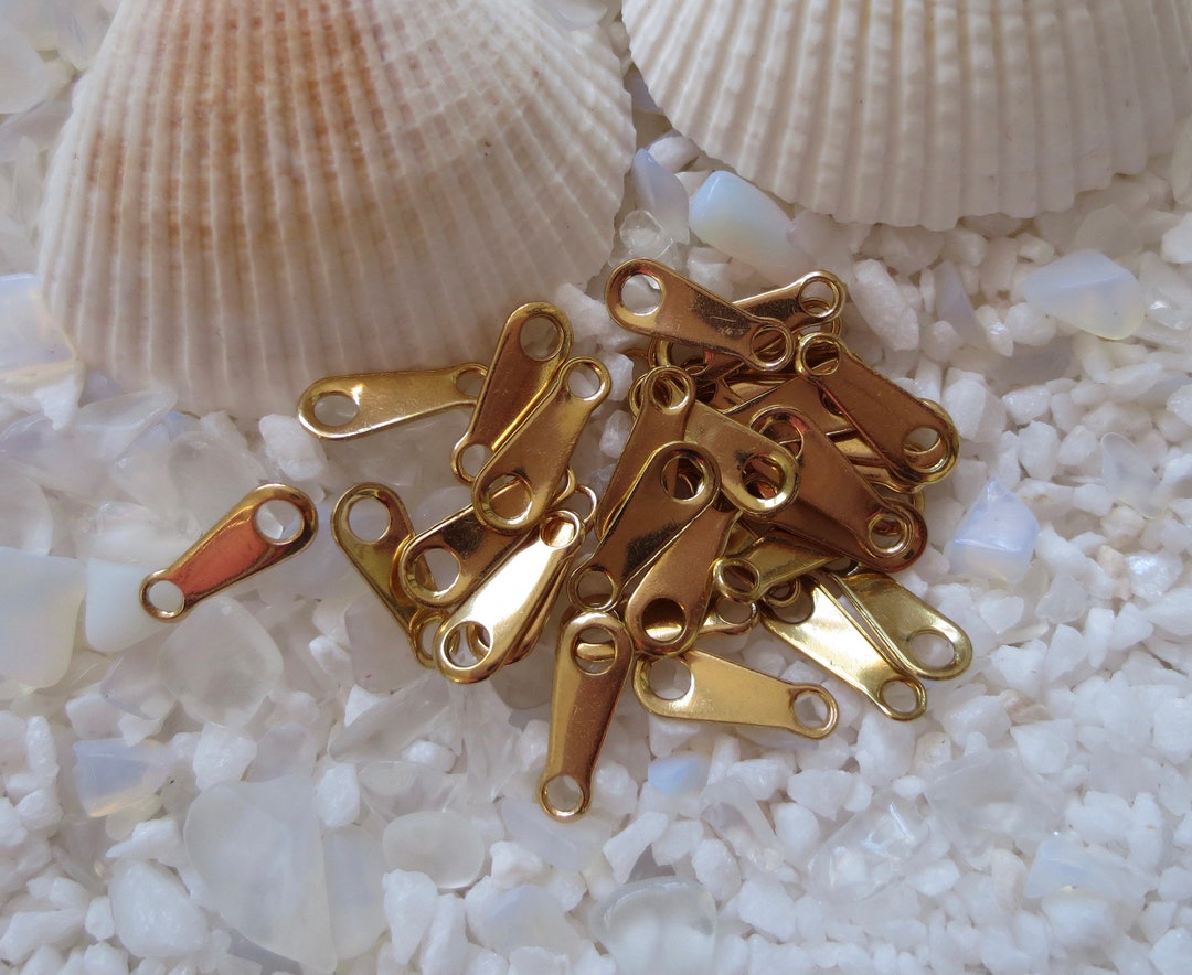 Stainless Steel Chain Tabs/connectors - 10mm X 4mm - Golden - Select 25 ...