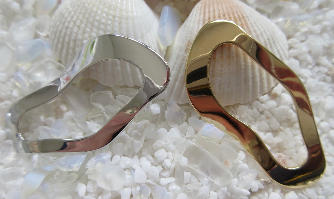 Brass Organic Wavy Oval Link/connector - 40.5mm X 21mm - Select 2, 4 or ...