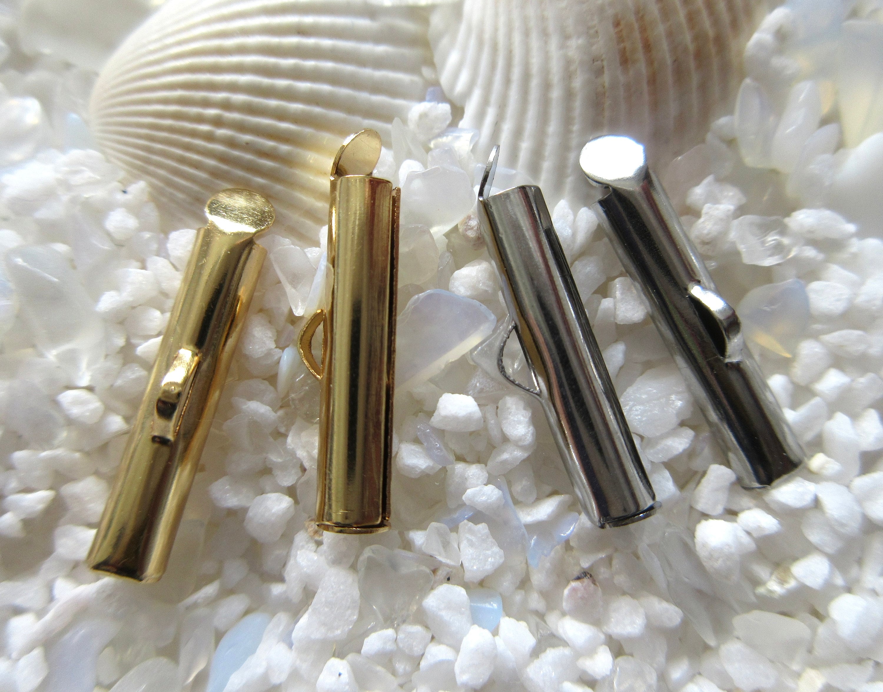 Stainless Steel Slide on End Tube Clasp - 20mm W/end Caps - Select 12 ...