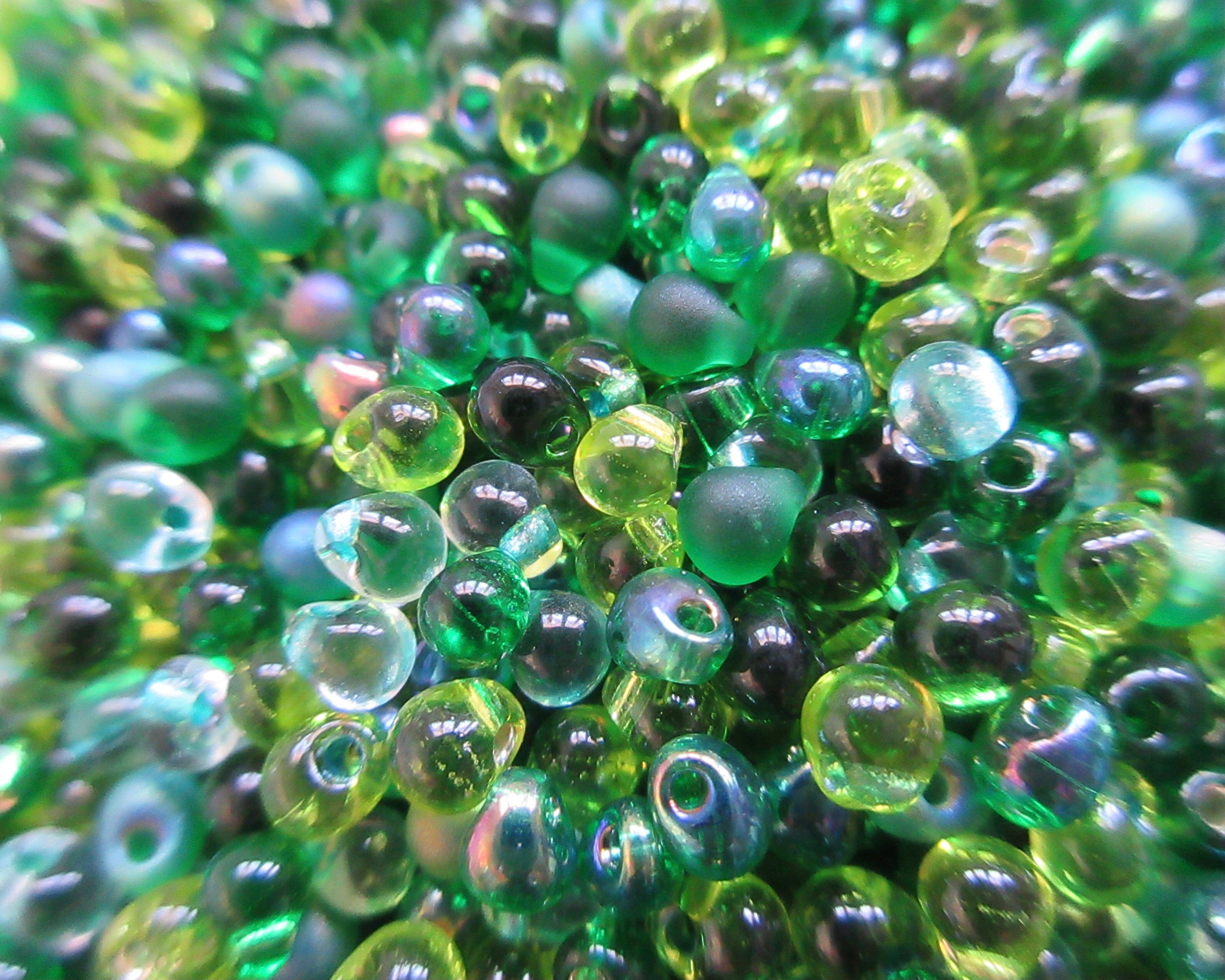 Miyuki Drop Beads - 3.4 Mm - Evergreen Mix - Select 10, 20 or 30 Grams ...