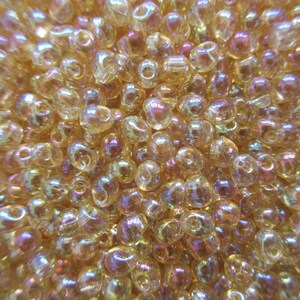 Miyuki DP-251 Transparent Light Topaz AB Drop Beads Perfect Miyuki DP-251 Transparent Light Topaz AB Drop Beads Perfect