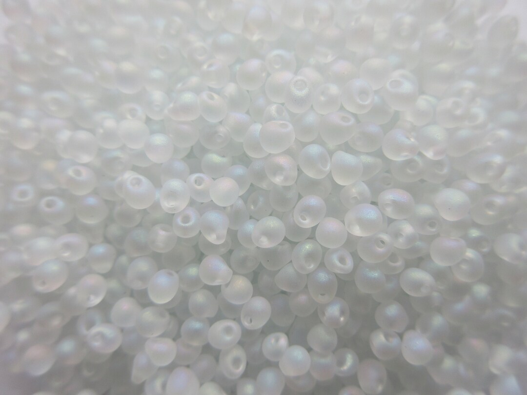 Miyuki Drop Beads - 3.4 Mm - Matte Crystal AB - Select 10, 20 or 30 ...