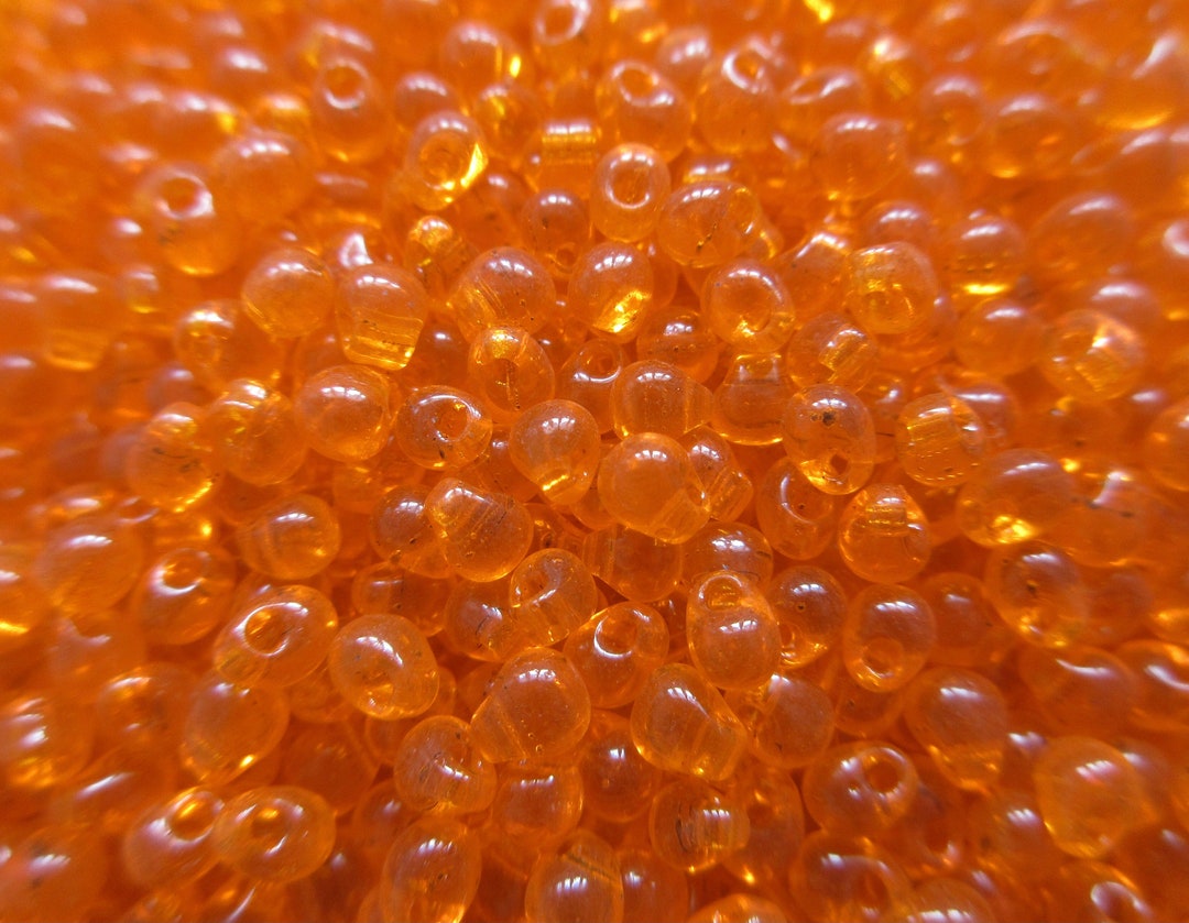 Miyuki Drop Beads - 3.4 Mm - Transparent Orange - Select 10, 20 or 30 ...