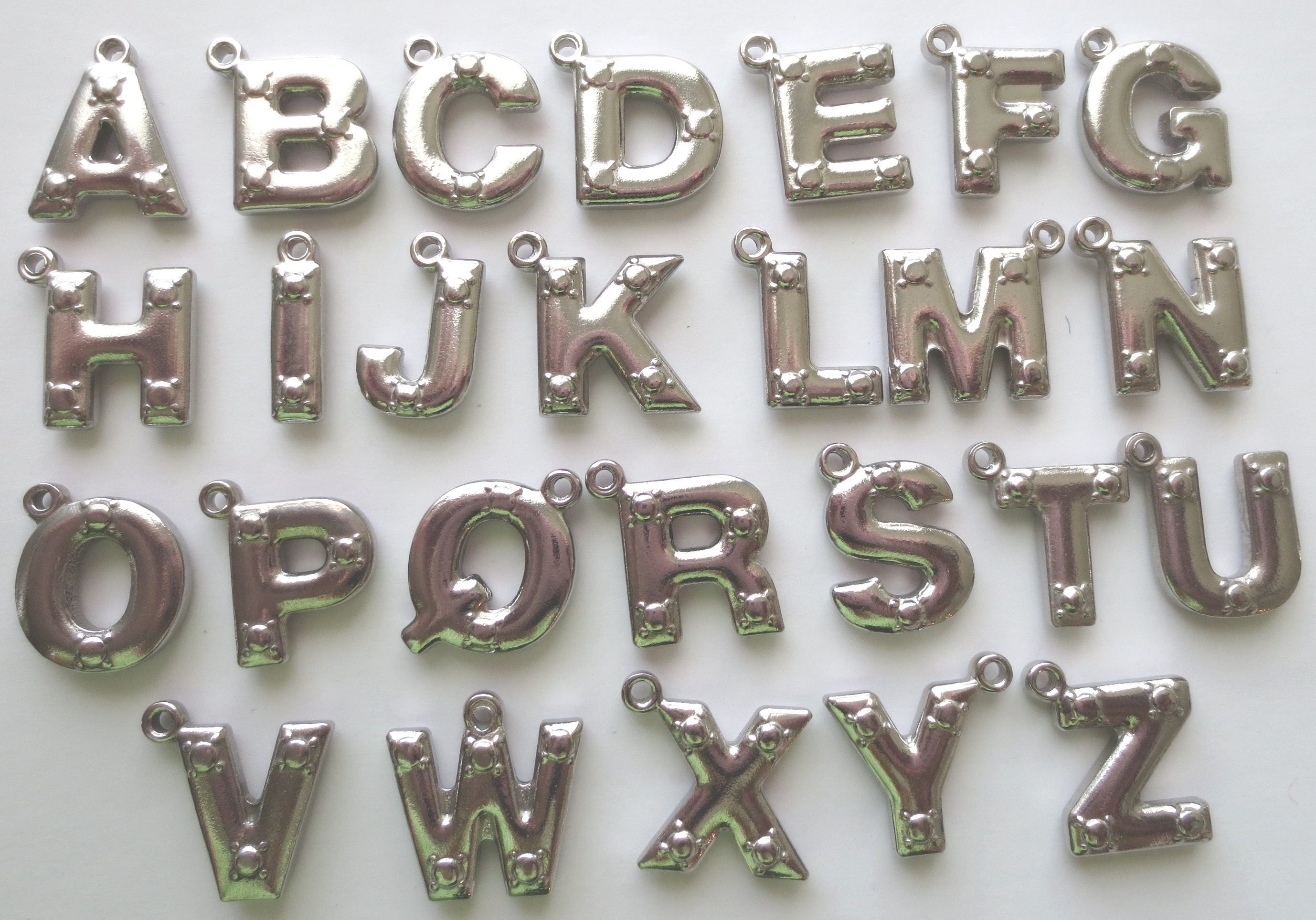 Stainless Steel Letter/alphabet Charms - 17mm Puffed Style - A to Z ...