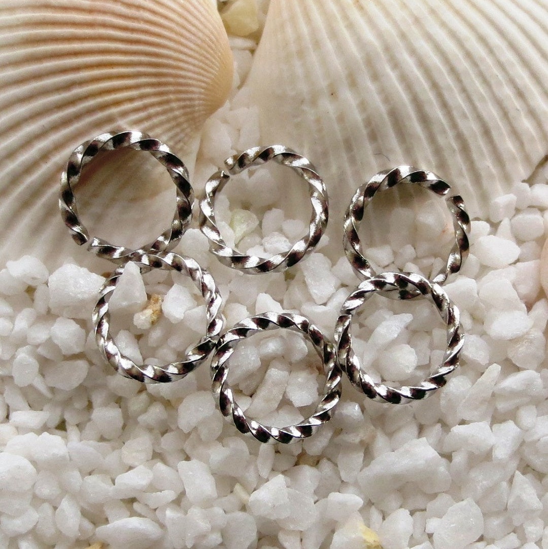 Brass Linking/jump Rings - Platinum Color Plated - 9mm Round Twist ...