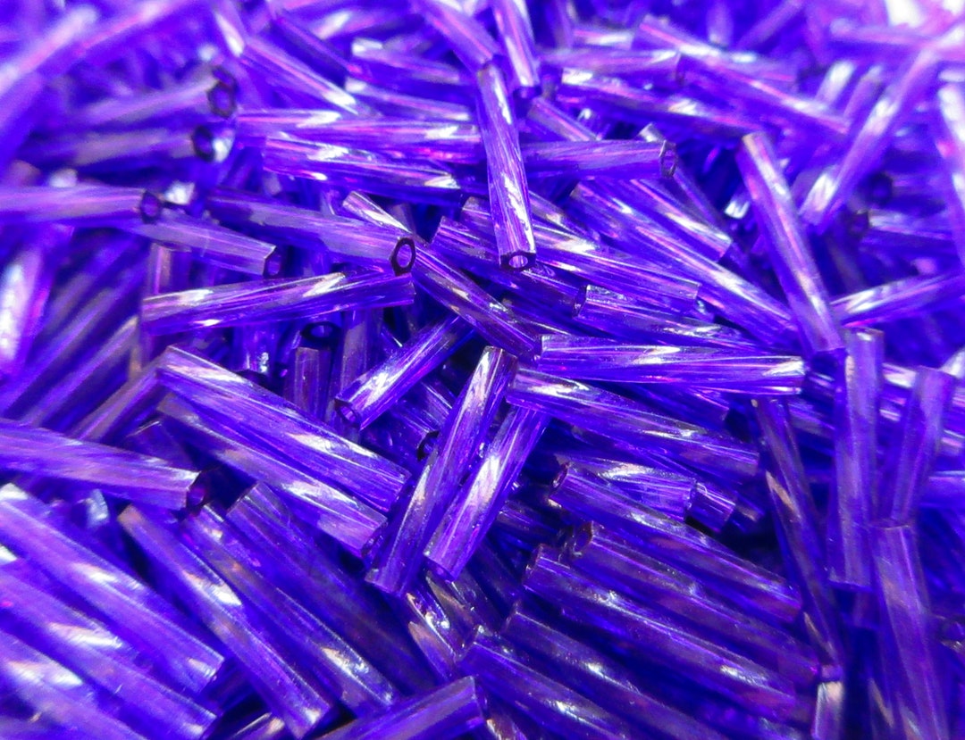 Miyuki Twisted Bugle Beads - 2mm X 12mm - Dark Purple - Select 10, 20 ...