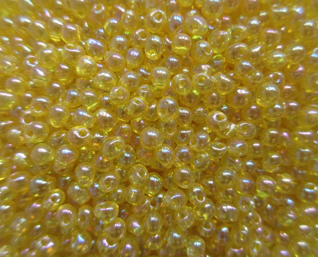 Miyuki Drop Beads - 3.4 Mm - Transparent Yellow AB - Select 10, 20 or ...