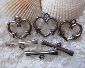 Heart Toggle Clasp | Etsy