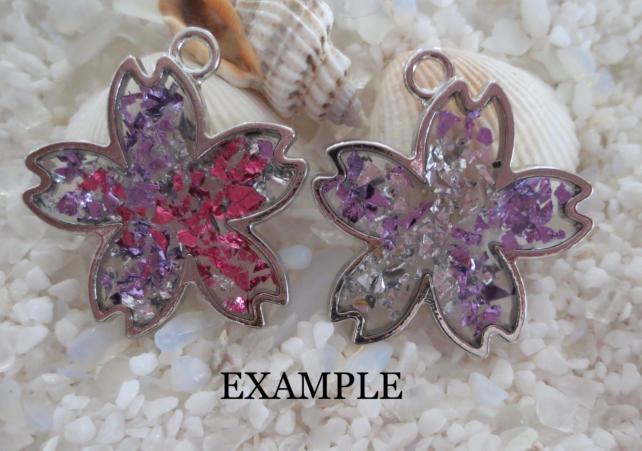 Flower Pendant - Open Back Bezel Setting - 31mm - Platinum Color Plated ...