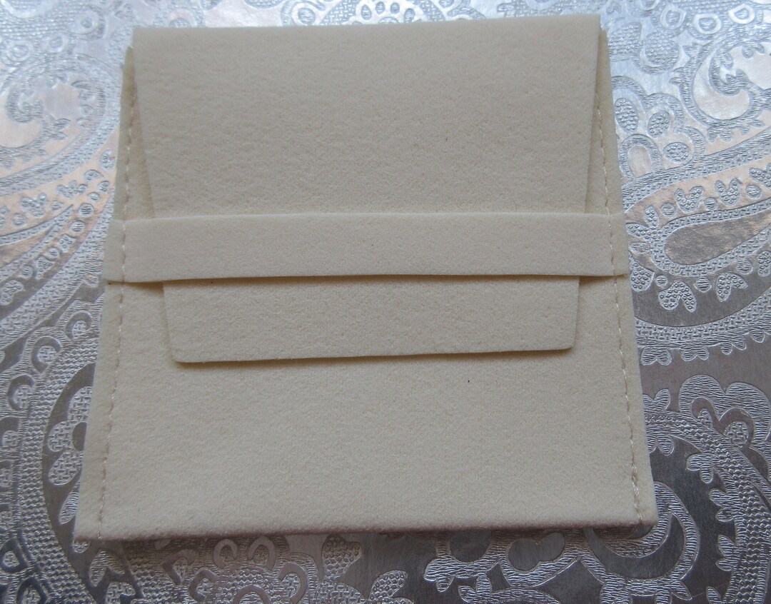 Jewelry Envelope - Square - 8cm (3.15") - Microfiber Antique White ...