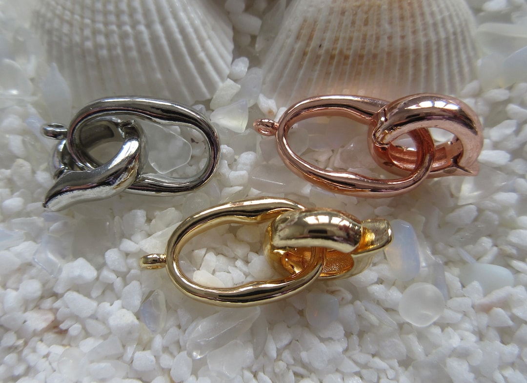 Oval Brass Fold Over Clasps - 20.5x12 Mm - Select Color & 2, 4 or 6 Pcs ...