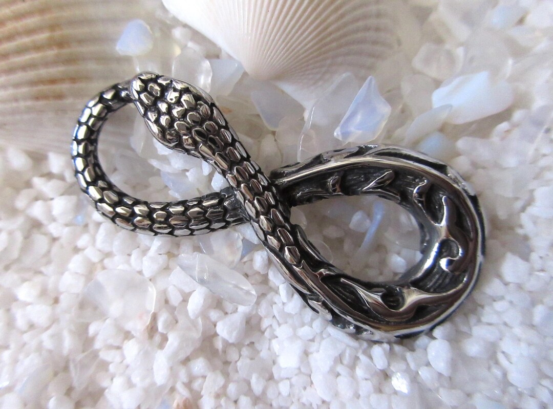 Stainless Steel Infinity Snake Pendant/link Tibetan Style - 42.5 X 19mm ...