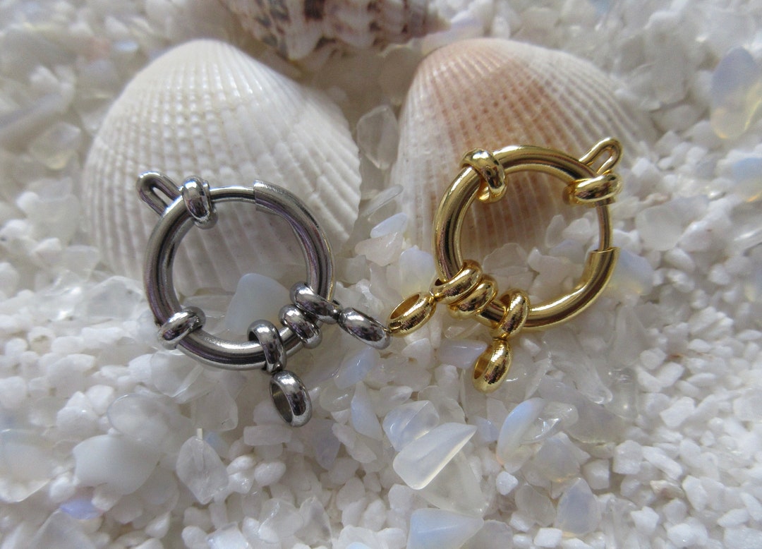 Stainless Steel Spring Ring Clasp - 16mm - Select 24K Gold or Steel, 1 ...