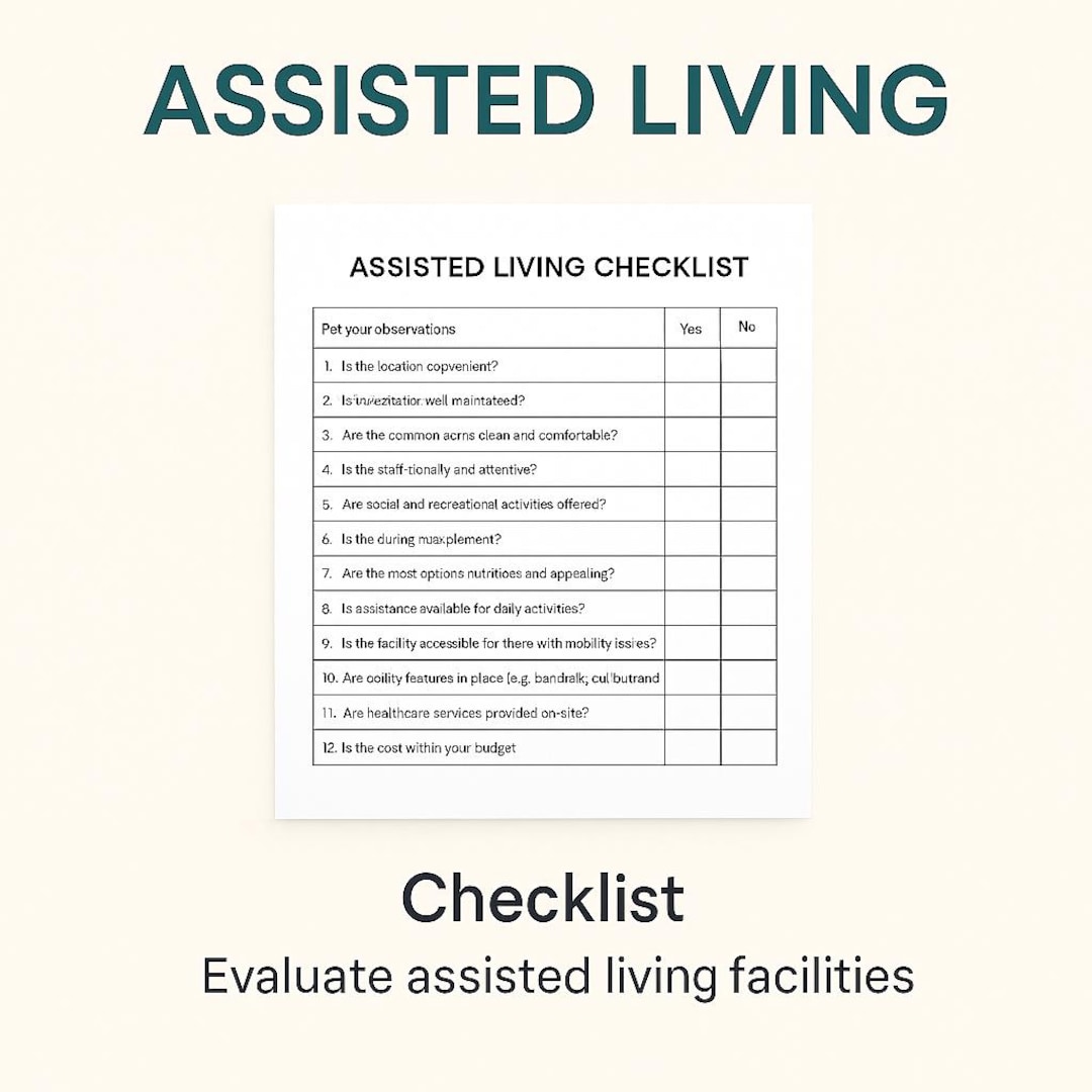 Assisted Living Editable Checklist – Senior Move Planner, Caregiver ...