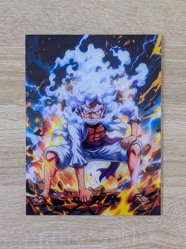 Tableau LED Luffy Gear 5 | Aura Box Lumineuse One Piece | Déco Setup ...