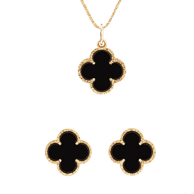 Clover Jewelry 14 K Set - Etsy