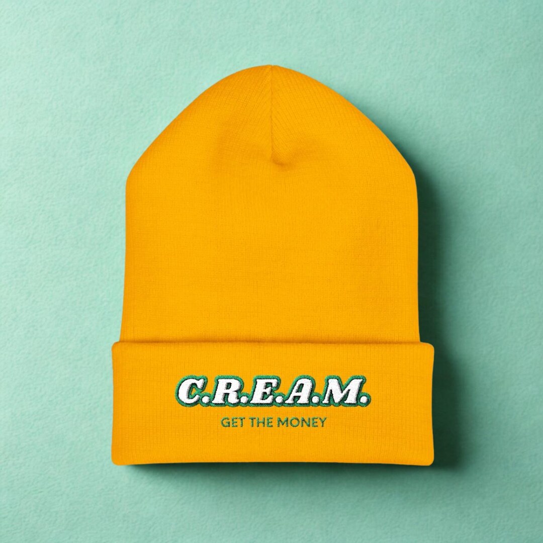 Cuffed Beanie With C.R.E.A.M. Embroidery - Hip Hop Fashion Beanie ...