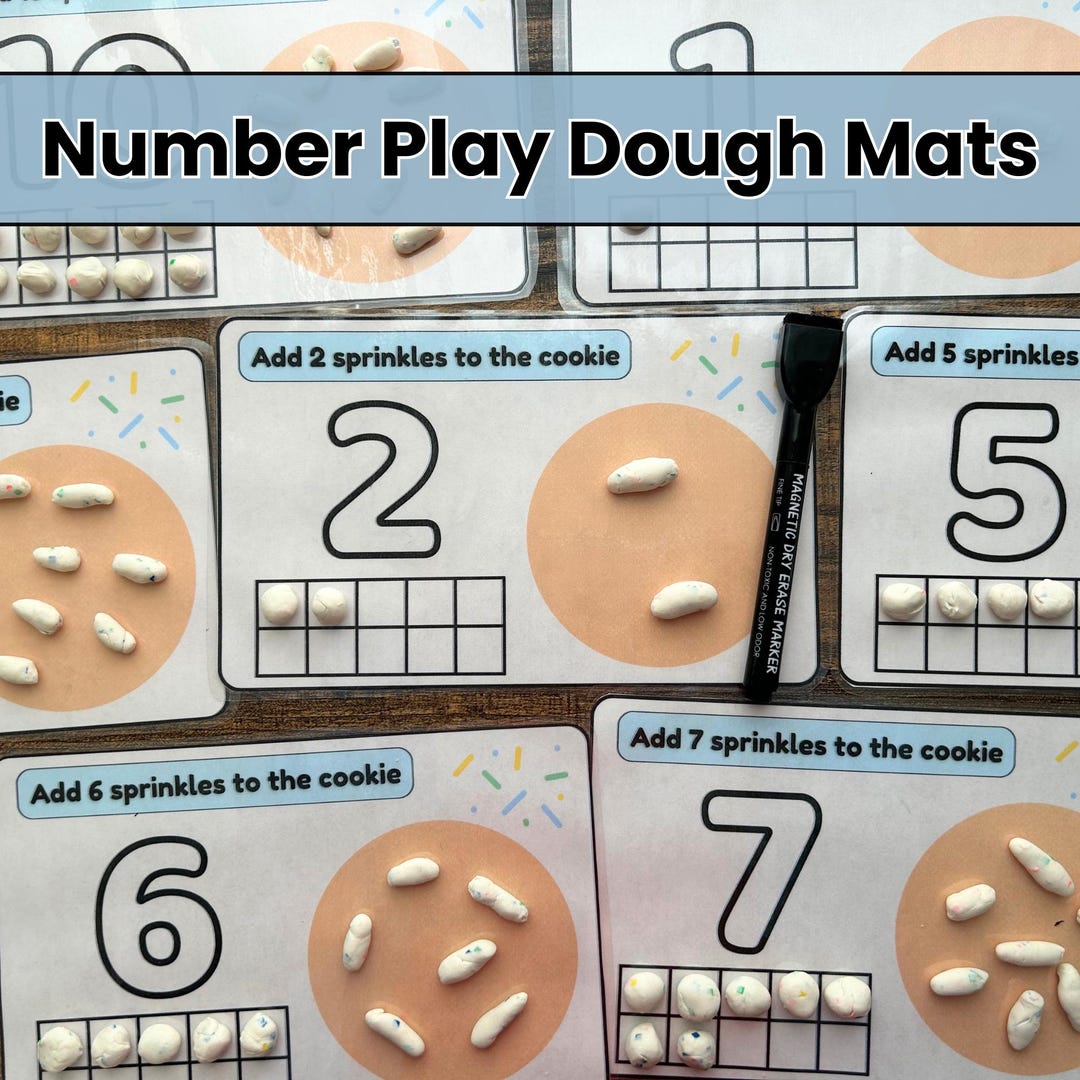 Sprinkle Cookie Play Dough Mats: Number Counting Activity for Preschool ...