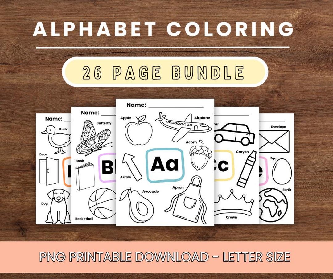 ABC Coloring Pages: Preschool & Elementary Activity (PDF Printable ...