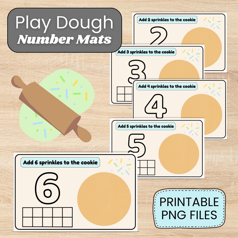Sprinkle Cookie Play Dough Mats: Number Counting Activity for Preschool ...