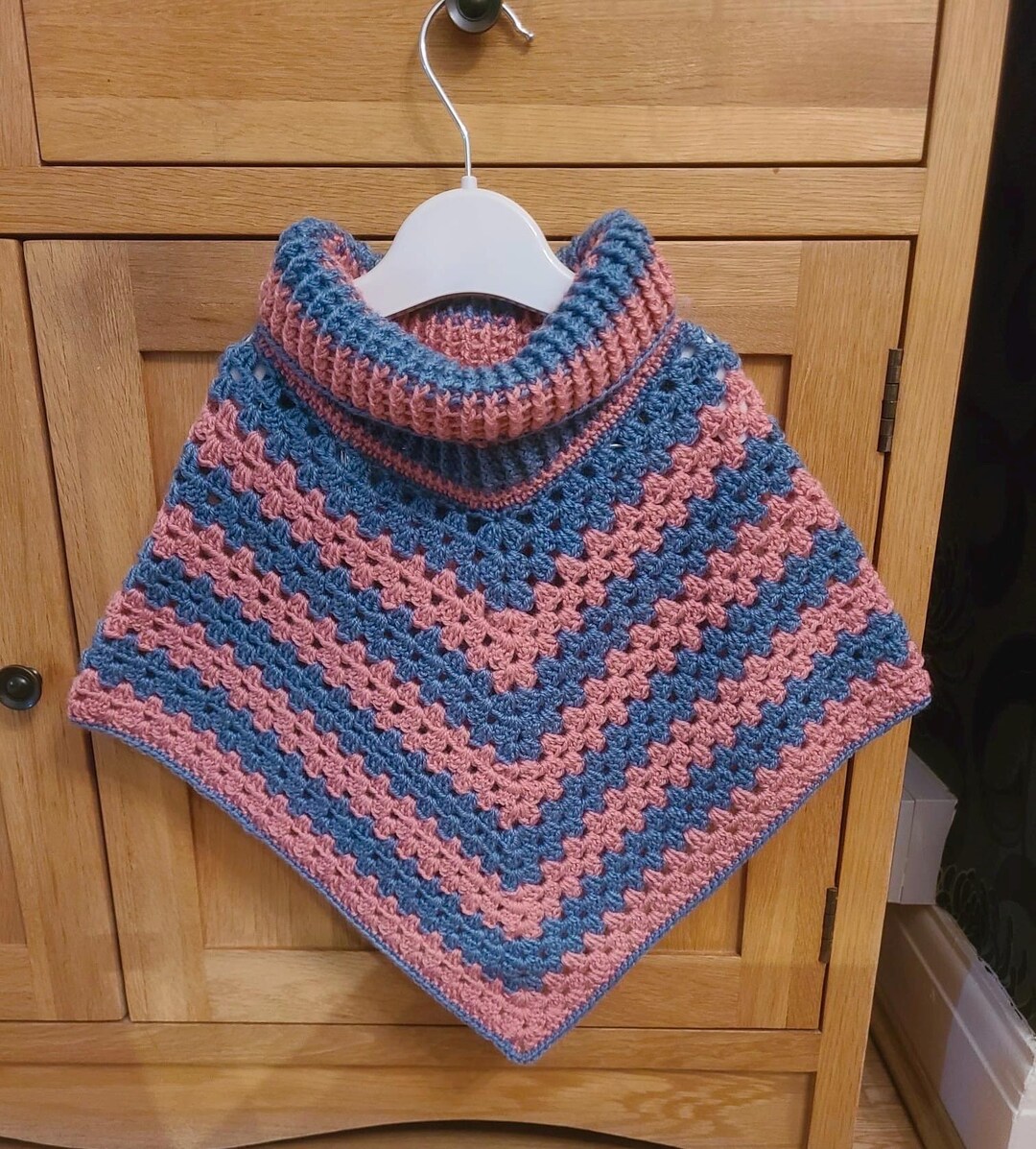 Salmon and Teal Stripe Handmade Crochet Cowl - Etsy