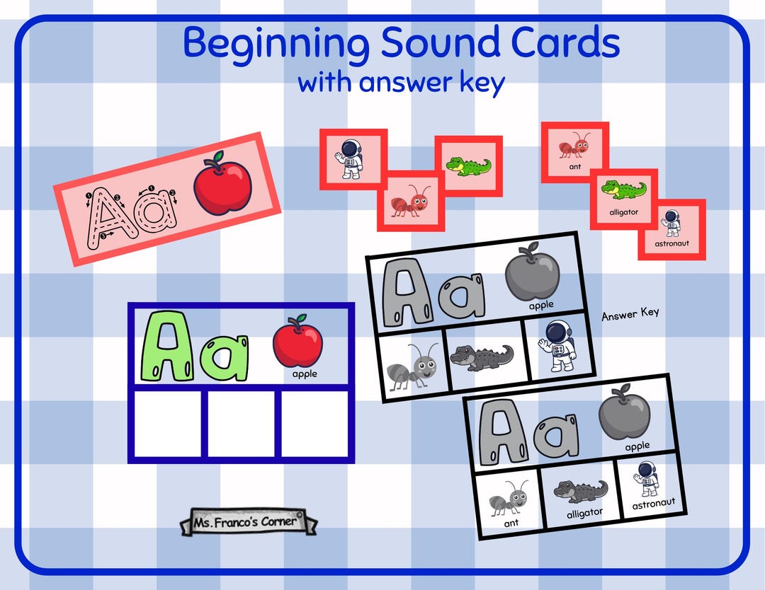 Alphabet Beginning Sounds Cards | Matching Phonics Center Activity - Etsy