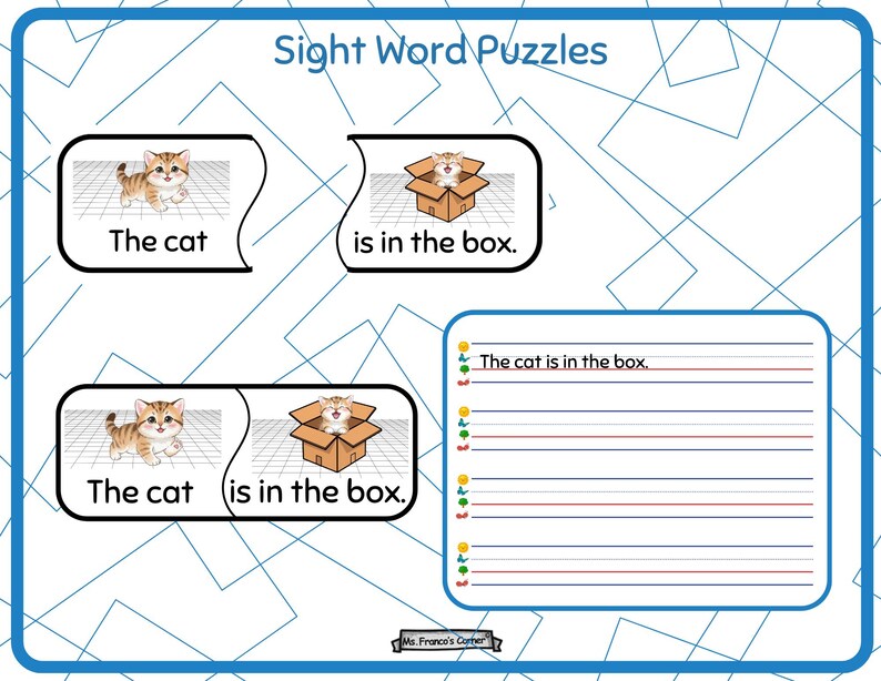 Sight Word Sentence Puzzles – Literacy Center - Etsy
