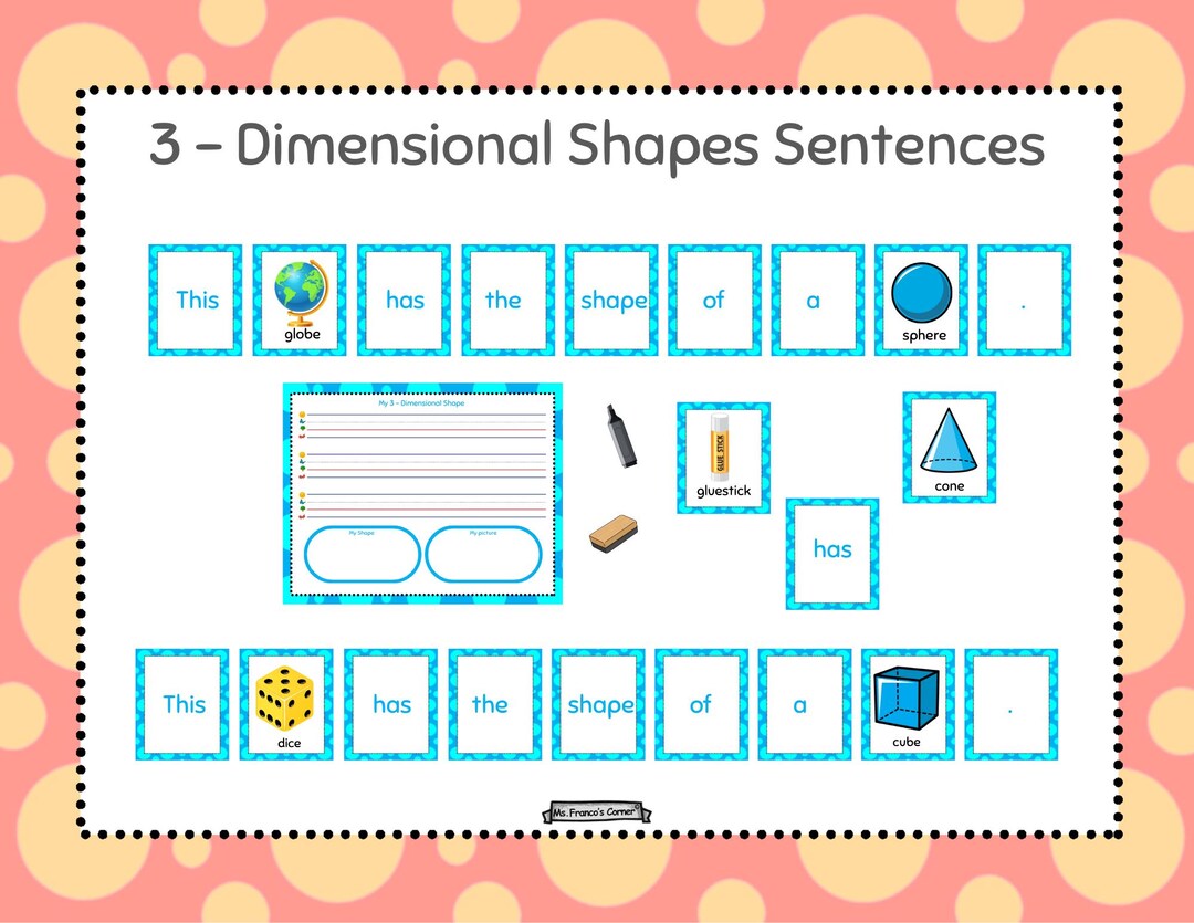 3D Shapes Sentences Center – Math Activity - Etsy