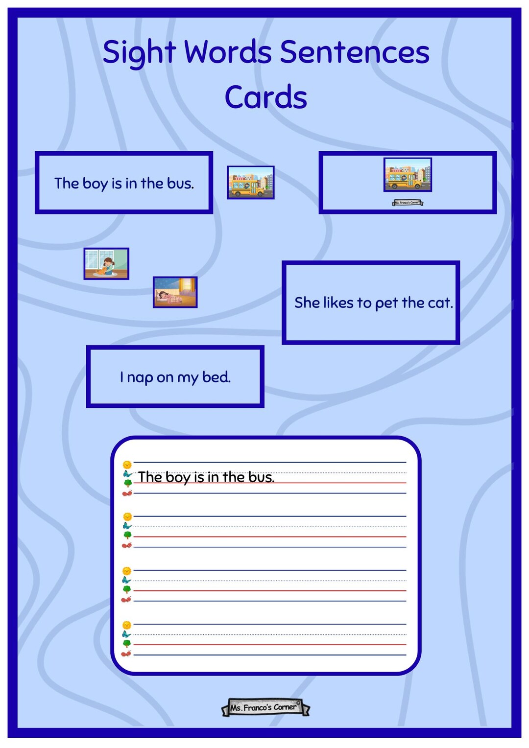 Sight Word Sentence Matching Cards | Reading Comprehension Literacy ...