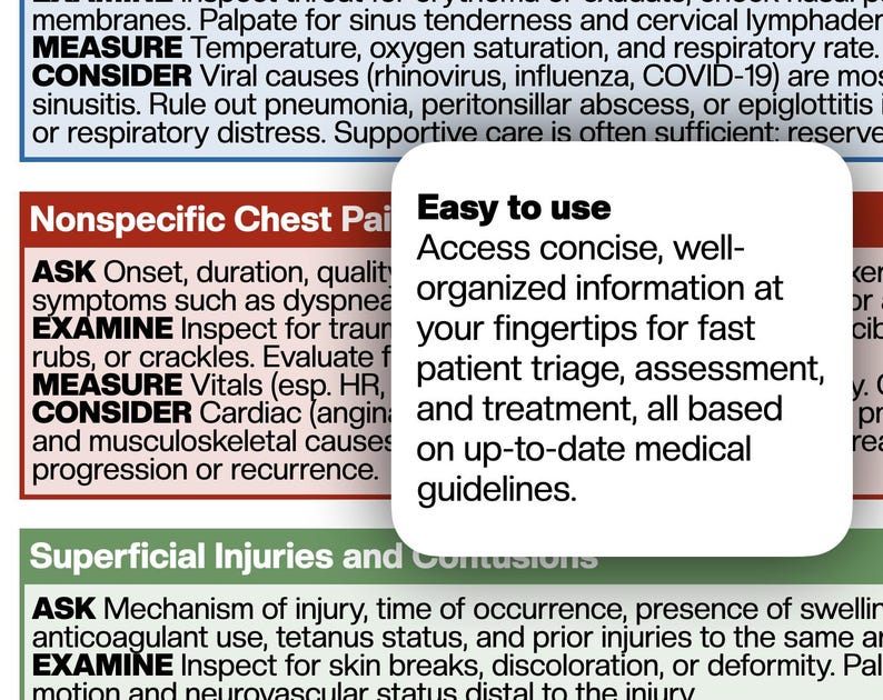 Common ED Complaints Quick Reference Guide - Etsy