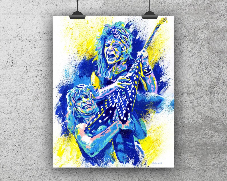 Ozzy Osbourne & Randy Rhoads Acrylic Painting Print – Rock Legend Wall ...