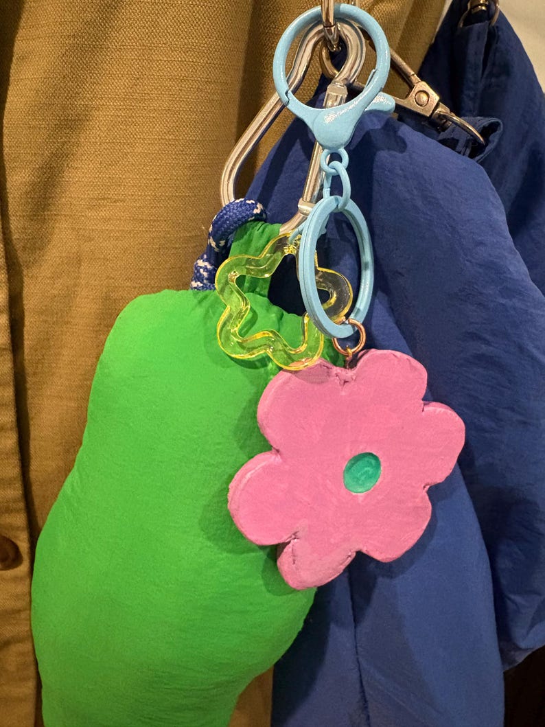 Handmade Flower Clay Charms & Keychains: Acrylic Painted Gifts - Etsy