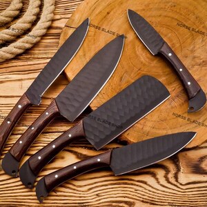 Handmade Damascus 5 Pieces Chef Set, BBQ Knife for Professional Chef ...