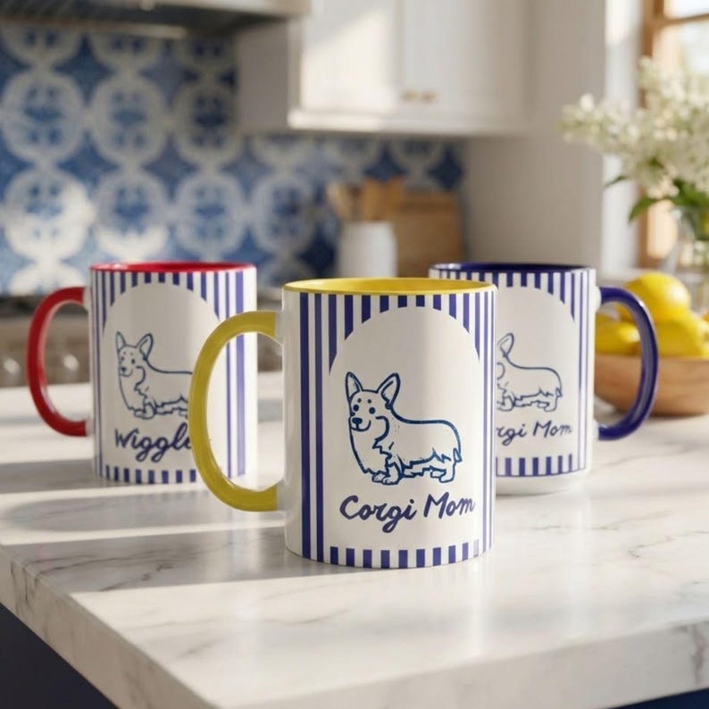 Corgi Dog Mug: Personalized Text and Multiple Color and Size Options ...