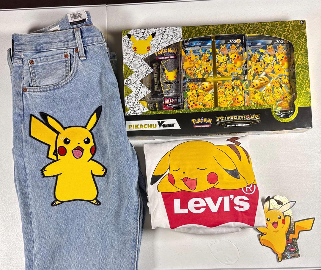 Pokémon Pikachu Bundle , Levi X Pokemon Jeans&t Shirt + Celebration ...